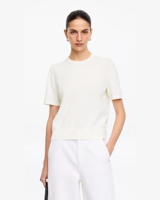 Arket Kurz&auml;rmliges Strickoberteil -Wei&szlig;