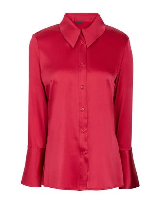 8 by YOOX STRETCH SILK-SATIN SHIRT