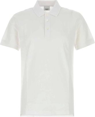 Burberry Homme, Tops, Blanc, Taille: XS Polo &agrave; Manches Courtes