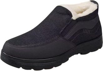 Generic Bottes de neige &agrave; enfiler pour homme - Chaudes - Doublure en fourrure - Antid&eacute;rapantes - Confortables - Imperm&eacute;ables - L&eacute;g&egrave;res - D&eacute;contract&eacute;es - Therm