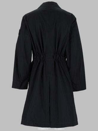 Stone Island Cotton Belted Trench Coat - Black