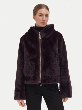 Liu Jo Pelzmantel TF6005 E1135 Dunkelrot Regular Fit