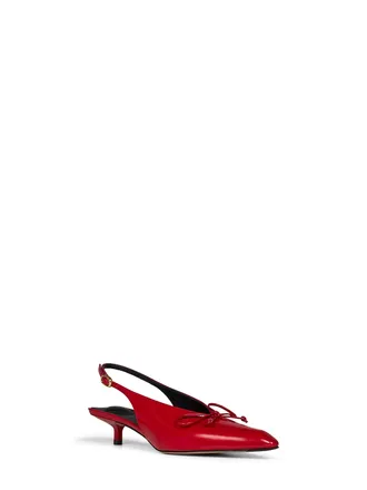 Jacquemus Womens Pumps Cubisto Low Slingback Burgundy Lamb Fur High Heel Shoes