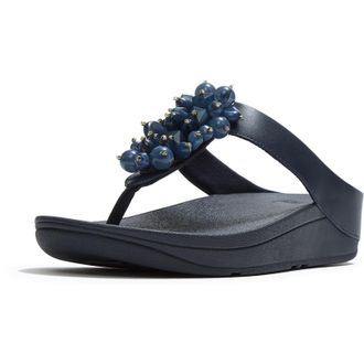 FitFlop Fitflop Fino Zehensteg Polyurethan Damen Sandalen in Mitternachtsblau