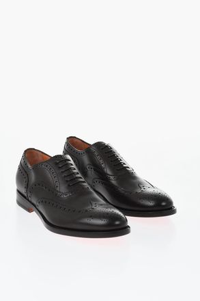 Santoni Derby-Brogue-Schuhe aus Leder mit Ledersohle Santoni
