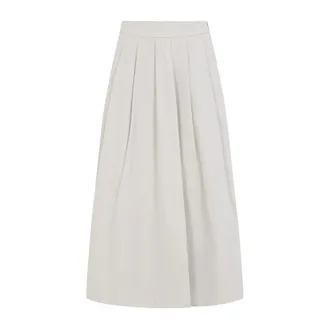 PESERICO Femme, Jupes, Beige, Taille: 38 FR Jupe Midi en Taffetas