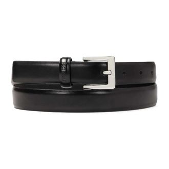 Kazar Schwarzes Lederband mit Logo-Schlaufe und silberner Schnalle - - Accessories - Damen - Schwarzk - 100 CM