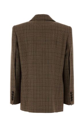 Chlo&eacute; Womens Embroidered Wool Blazer Brownbeige1 Silk Jacket
