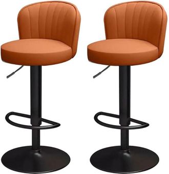 Generic Set Aus 2 Verstellbaren Drehhockern In Tresenh&ouml;he Aus Pu-Leder mit Hydraulischer R&uuml;ckenlehne f&uuml;r ESS- und K&uuml;che