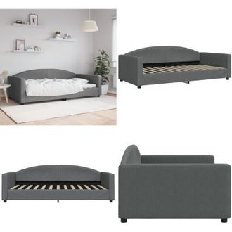 vidaXL Tagesbett Dunkelgrau 100x200 cm Stoff - Schlafsofa - Sofa