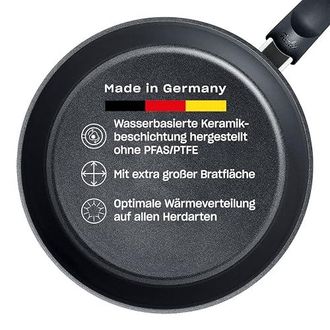 FISSLER 159-221-28-100/0 Ceratal Classic Orbit Black Poêle à Frire en Aluminium (28 cm), Revêtement Antiadhésif en Céramique, Compatible Induction