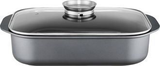 Ambition Bratentopf Induktion rechteckig Verso 40 x 25 cm antihaft Aluminium alle Herdarten Ofen Soft-Touch-Griffe Aromaknopf