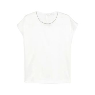 PANICALE Panicale, Femme, Blouses et Chemises, Blanc, Taille: 42 FR Haut en Soie Perl&eacute;e