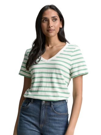 Tom Tailor Tom Tailor Damen 1046407 T-Shirt, 38016 - Offwhite Faded Green Stripe, S EU