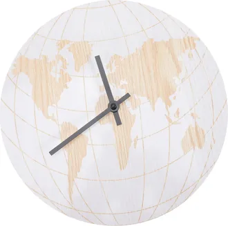 Garneck Wanduhr Batteriebetrieben Geräuschlos Runde Weltkarte Holz Für Zuhause Büro Schlafzimmer Gästezimmer Esszimmer Dekor Heimuhr Stilvolle Retro-Uhr