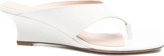 Stuart Weitzman Femme, Chaussures, Blanc, Taille: 36 EU Vinnie Wedge Thong 50
