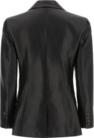 Balmain Lambskin Leather Blazer - Black
