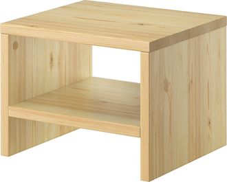 Erst-Holz Nachttisch Kiefer massiv modernes kubisches Nachtkästchen in offener Form 90.20-K5