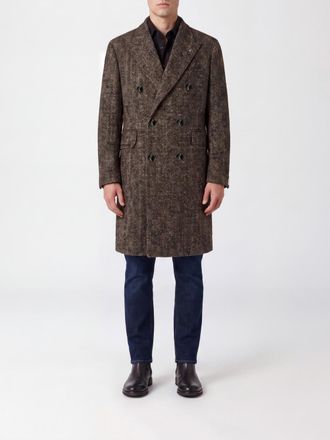 Tagliatore Manteau crois&eacute; longueur genou &agrave; motif chevrons en laine m&eacute;lang&eacute;e