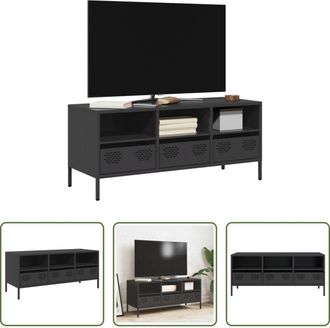 vidaXL vidaXL Kaltgewalzter Stahl - TV-Schrank Schwarz 101,5x39x43,5 cm Kaltgewalzter Stahl