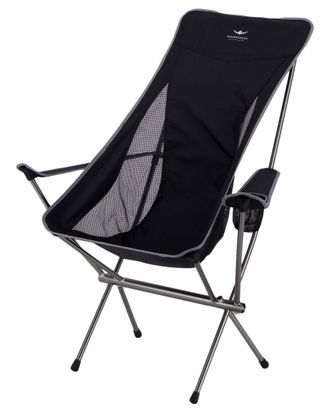 Kaikkialla Folding Comfort Campingstuhl, Black-Grey