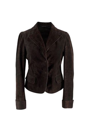 Gucci Brown Suede Blazer Jacket Size XS
