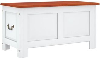 vidaXL Coffre de rangement et couvercle marron et blanc bois dacacia Vidaxl