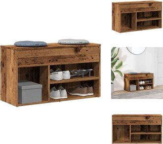 vidaXL Vidaxl - Schuhbank Altholz-Optik 80x30x45 cm Holzwerkstoff - Schuhbank - Schuhbänke - Flurbank - Dielenbank
