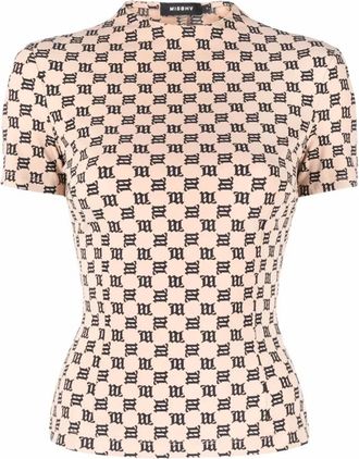 Misbhv Misbhv, Femme, Tops, Multicolore, Taille: 38 FR Monogram T-shirt