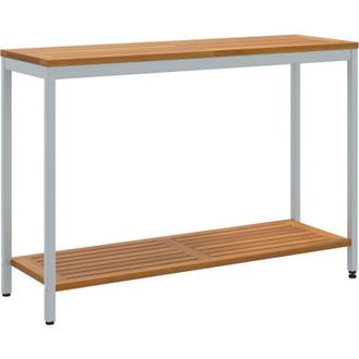 vidaXL Outdoor Tisch mit Speicher Nat&uuml;rlich und grau 110 x 35 x 75 cm Vidaxl