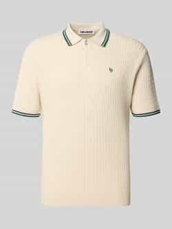 Review Slim Fit Poloshirt in Strick-Optik
