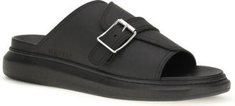 Alexander McQueen Buckle Platform Leather Sandals - Black