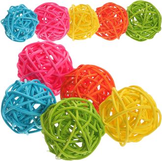 SOLUSTRE Rattan Aromatherapie Kugeln Vasenf&uuml;ller aus Nat&uuml;rlichem Holz Dekorative Weidenkugeln f&uuml;r Tisch und Wohnraumdeko