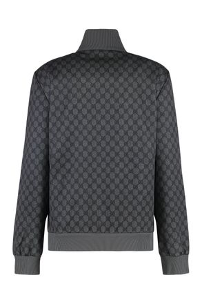 Gucci Womens Cotton Blend Full-Zip Sweatshirt Black Polyester Sweatshirts Sweater