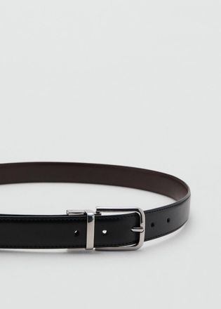 Mango Ceinture habill&eacute;e en cuir r&eacute;versible noir - Homme - 100 - MANGO MAN