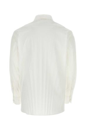 Valentino Garavani Mens White Tech Nylon Oversize Shirt Exterior: Camicie