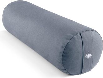 Lotuscrafts Yoga Rolle &Oslash;24 cm, Yogabolster mit 100% Bio-Dinkelf&uuml;llung, Waschbarer Bezug aus Baumwolle, f&uuml;r Yin Restorative Yoga-&Uuml;bungen, GOTS Zertifiziert