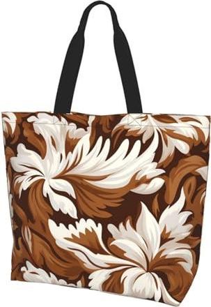 Generic Motif Marron Et Blanc Sac Cabas Pliable Sacs De Courses R&eacute;utilisable Sac Fourre Tout Pour Gym Universit&eacute; Voyage