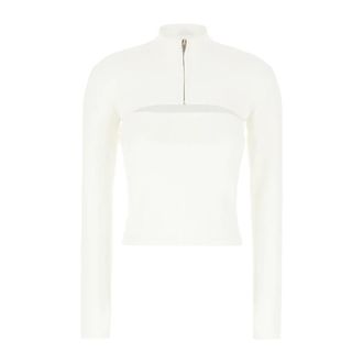 Juun.J Jw3251W02 High-neck Zipped Jumper - - Knitwear - Damen - Wei&szlig; - XS
