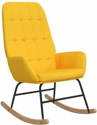 vidaXL Chaise à bascule Jaune moutarde Tissu - Vidaxl