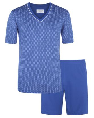 Novila Kurzer Pyjama mit V-Ausschnitt und Allover-Print in