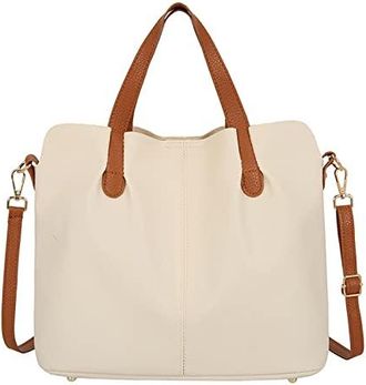 Generic Sac à bandoulière tendance pour femme en cuir avec fermeture éclair, blanc, Taille unique
