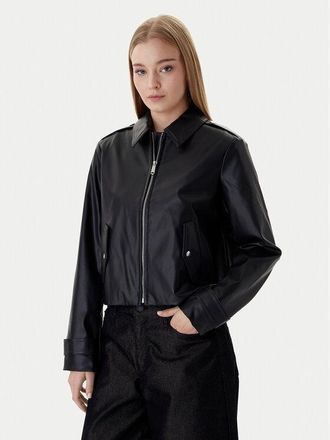 Calvin Klein Jeans Jacke aus Kunstleder Moto LV047E501G Schwarz Regular Fit