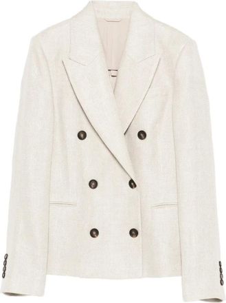 Brunello Cucinelli Femme, Vestes, Blanc, Taille: 38 FR Blazer