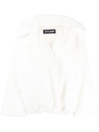Styland manteau en fourrure artificielle à design ouvert - Blanc