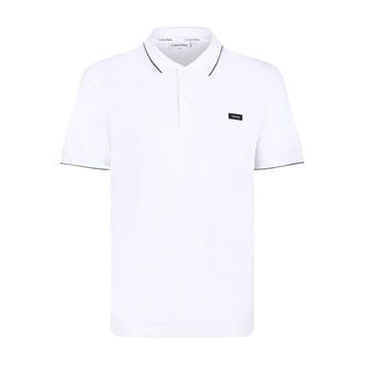 Calvin Klein Wei&szlig;es Logo Patch Polo Shirt - - Tops - Herren - Wei&szlig; - M