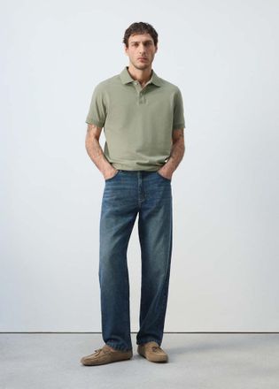 Mango Polo regular-fit piqu&eacute; coton vert menthe - Homme - XXL - MANGO MAN