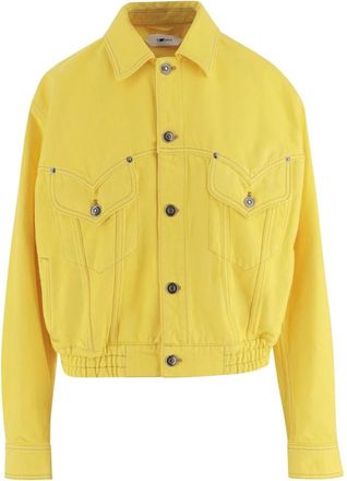 Versace Femme, Vestes, Jaune, Taille: 38 FR Cotton Denim Jacket