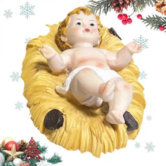 Generico Krippenfiguren f&uuml;r Weihnachten, Jesuskind, Schreibtischdekoration mit Skulptur des Jesuskindes, klein, Sammlerst&uuml;ck f&uuml;r Schreibtisch, Teetisch