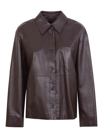 Max Mara Lederjacke - Bordeaux